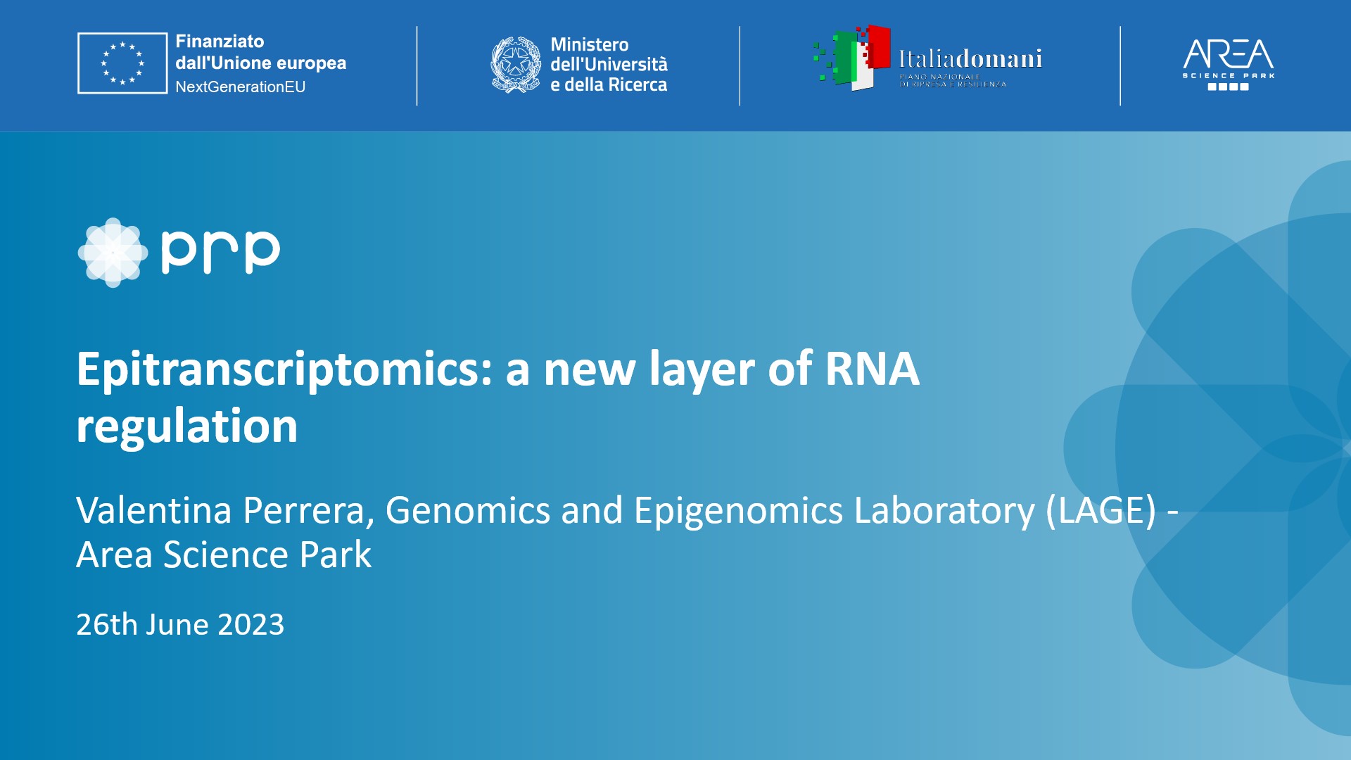 Epitranscriptomics: a new layer of RNA regulation - Area Science Park